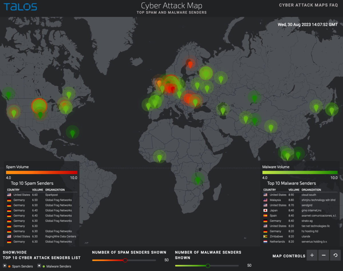 Top 6 Live Cyber Attack Maps - Sysnetshield